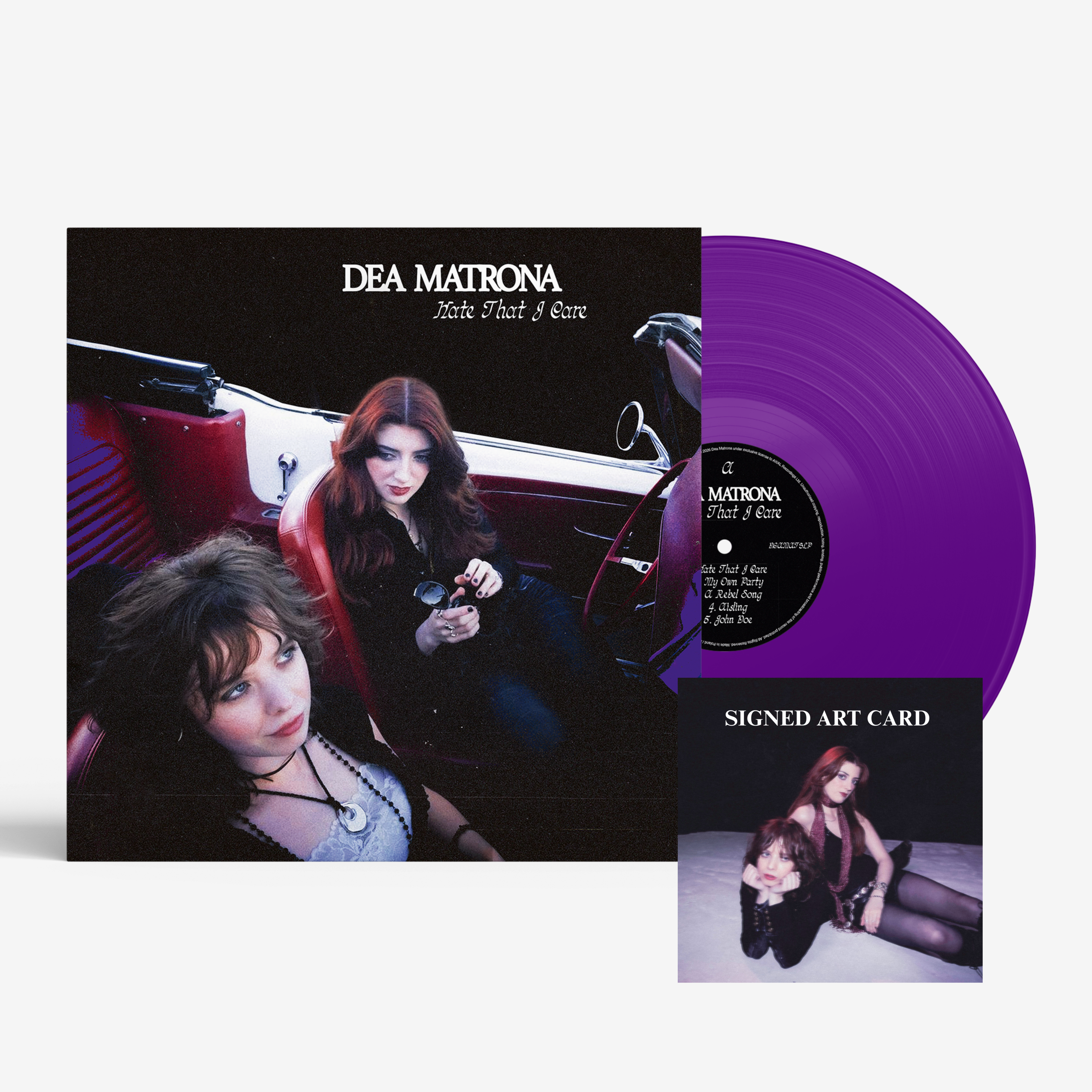 HATE THAT I CARE - PURPLE VINYL (WITH SIGNED ART CARD) – Dea Matrona